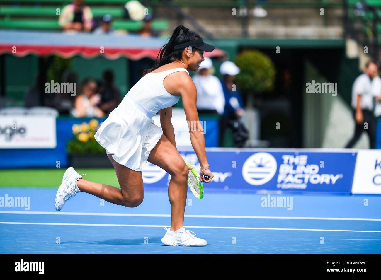 Priscilla Hon (AUS) is seen in action during the tennis match with ...