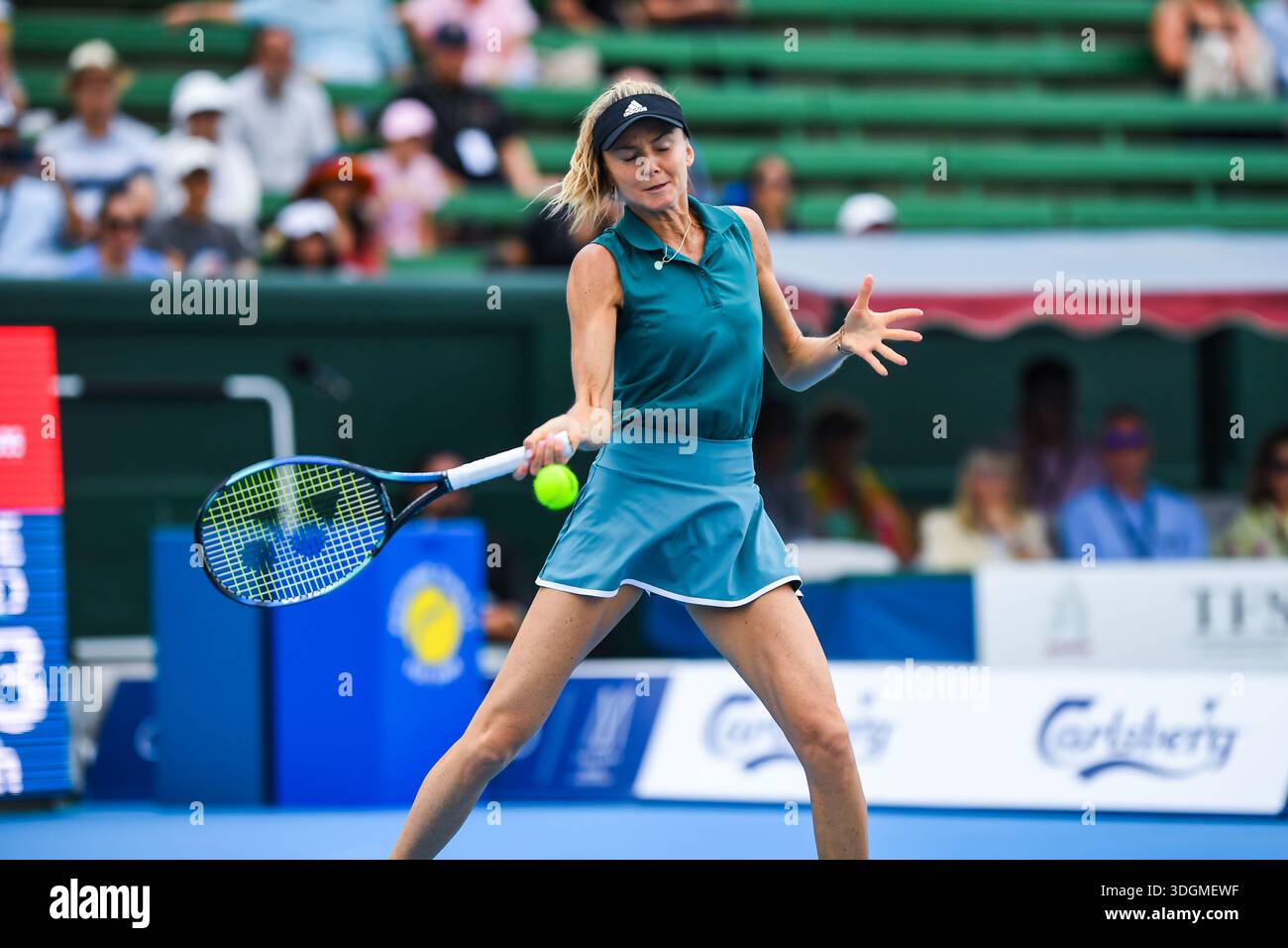 Daniela Hantuchova (SVK) is seen in action during the tennis match with ...