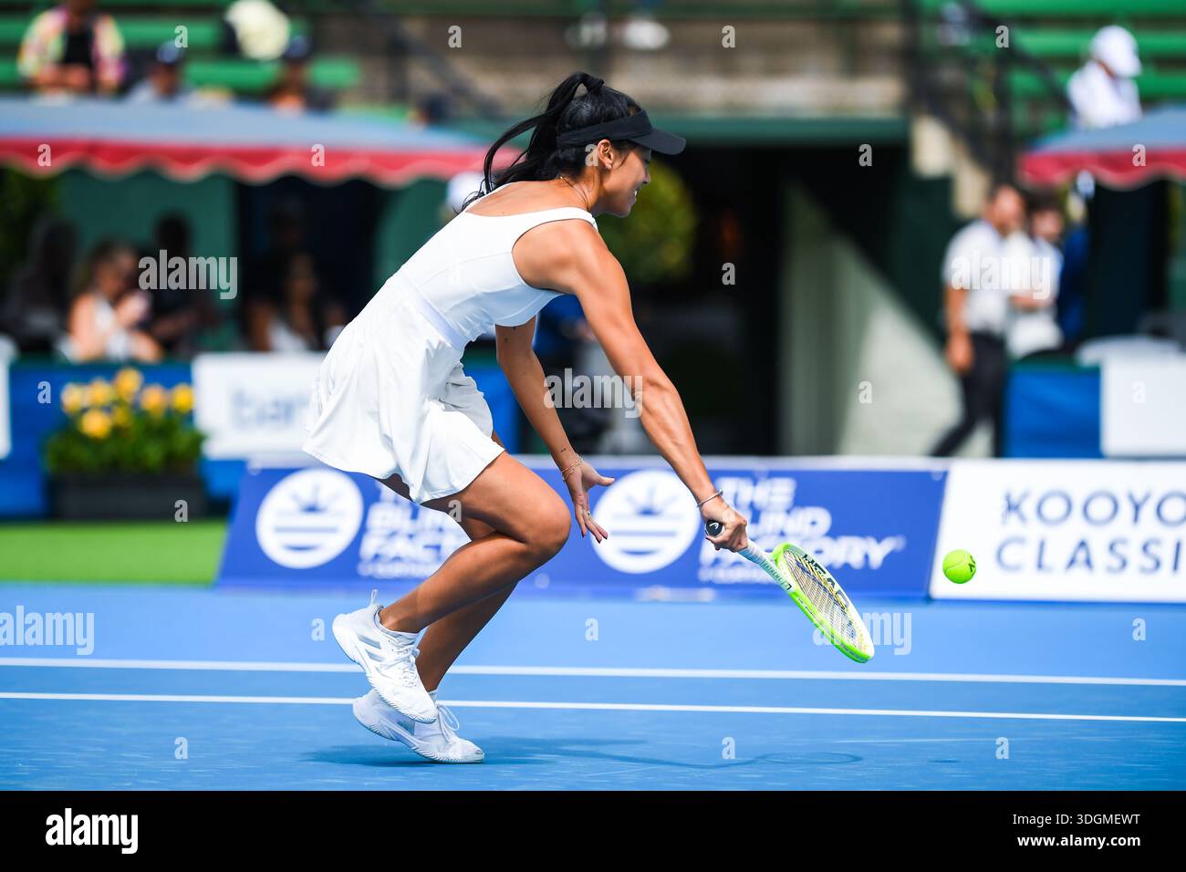 Priscilla Hon (AUS) is seen in action during the tennis match with ...