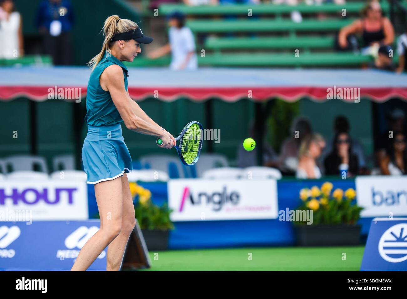 Daniela Hantuchova (SVK) is seen in action during the tennis match with ...