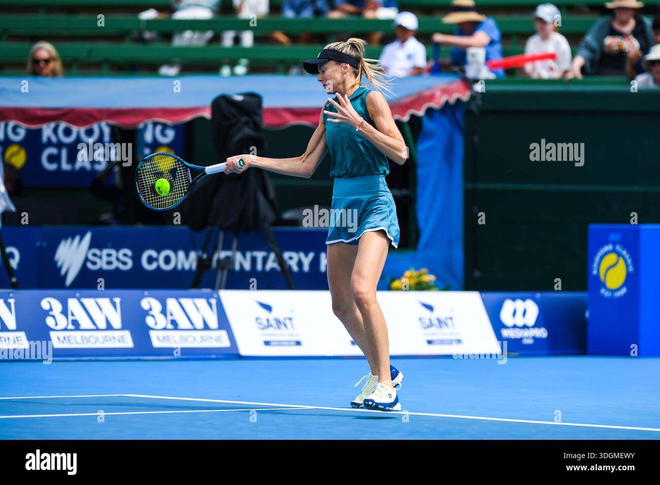Daniela Hantuchova (SVK) is seen in action during the tennis match with ...