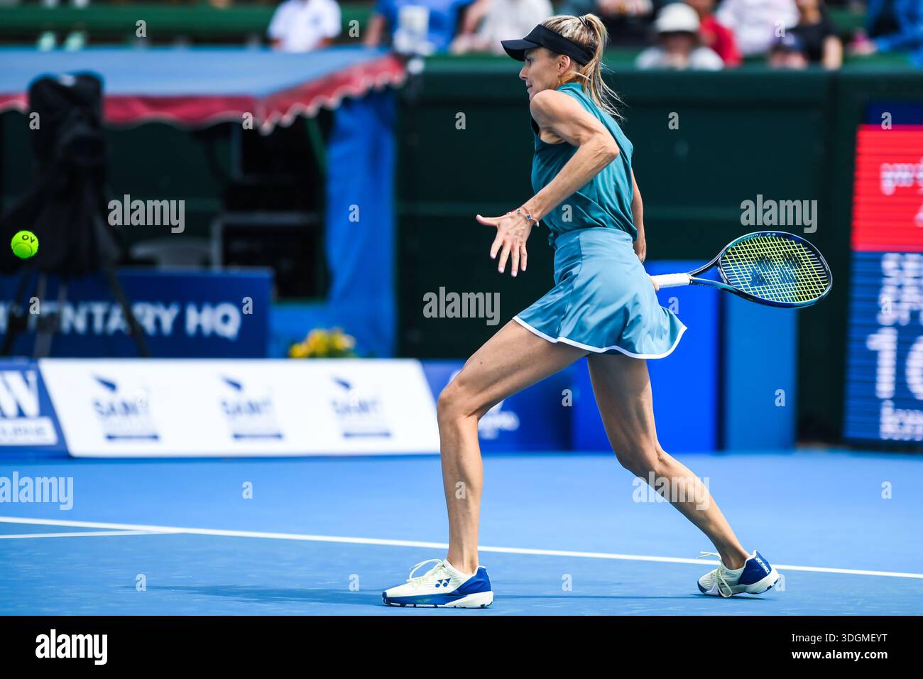 Daniela Hantuchova (SVK) is seen in action during the tennis match with ...
