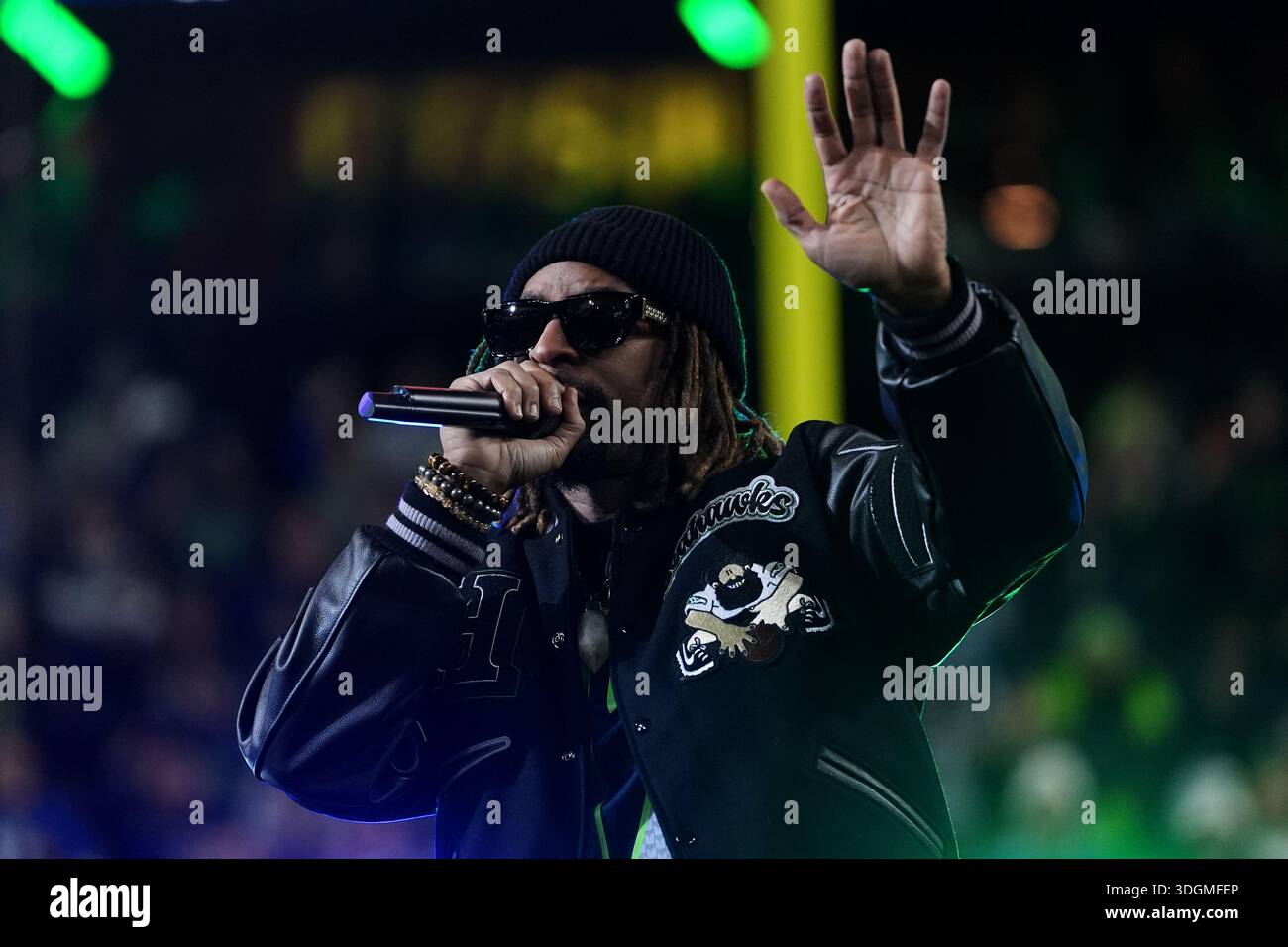 Lil Jon performs during halftime in an NFL football divisional playoff ...