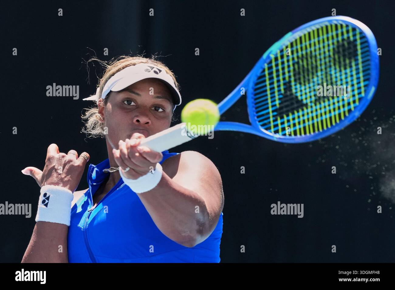 Taylor Townsend of the U.S. plays a forehand return to compatriot ...