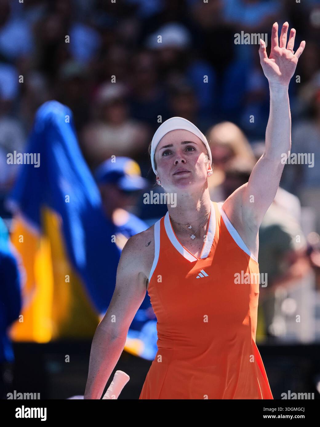 Elina Svitolina of Ukraine reacts after defeating Cristina Bucsa of ...