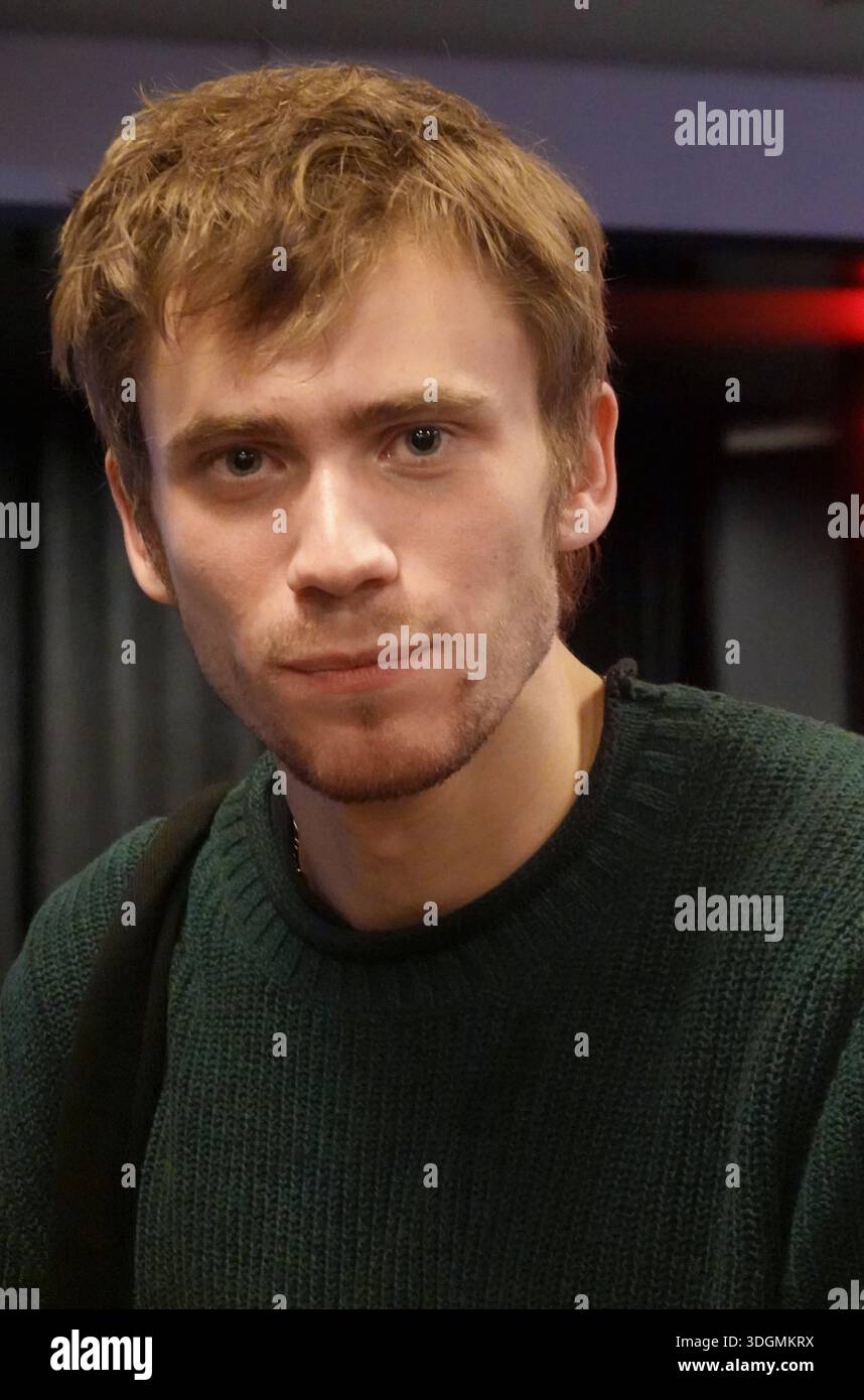 Owen Teague after a preview performance of the Off-Broadway play ...