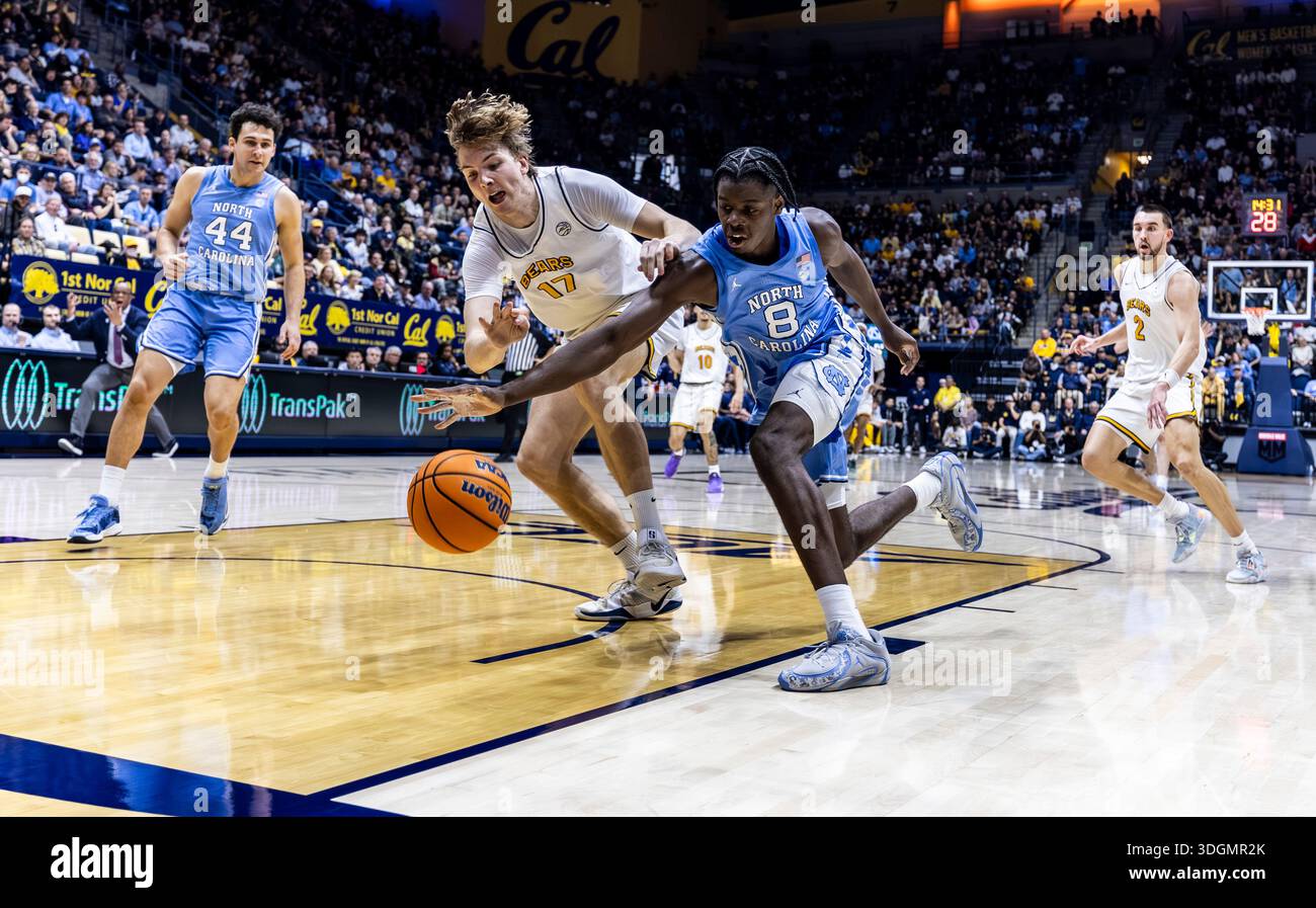Berkeley, USA. 17th Jan, 2026. January 17 2026 North Carolina forward ...