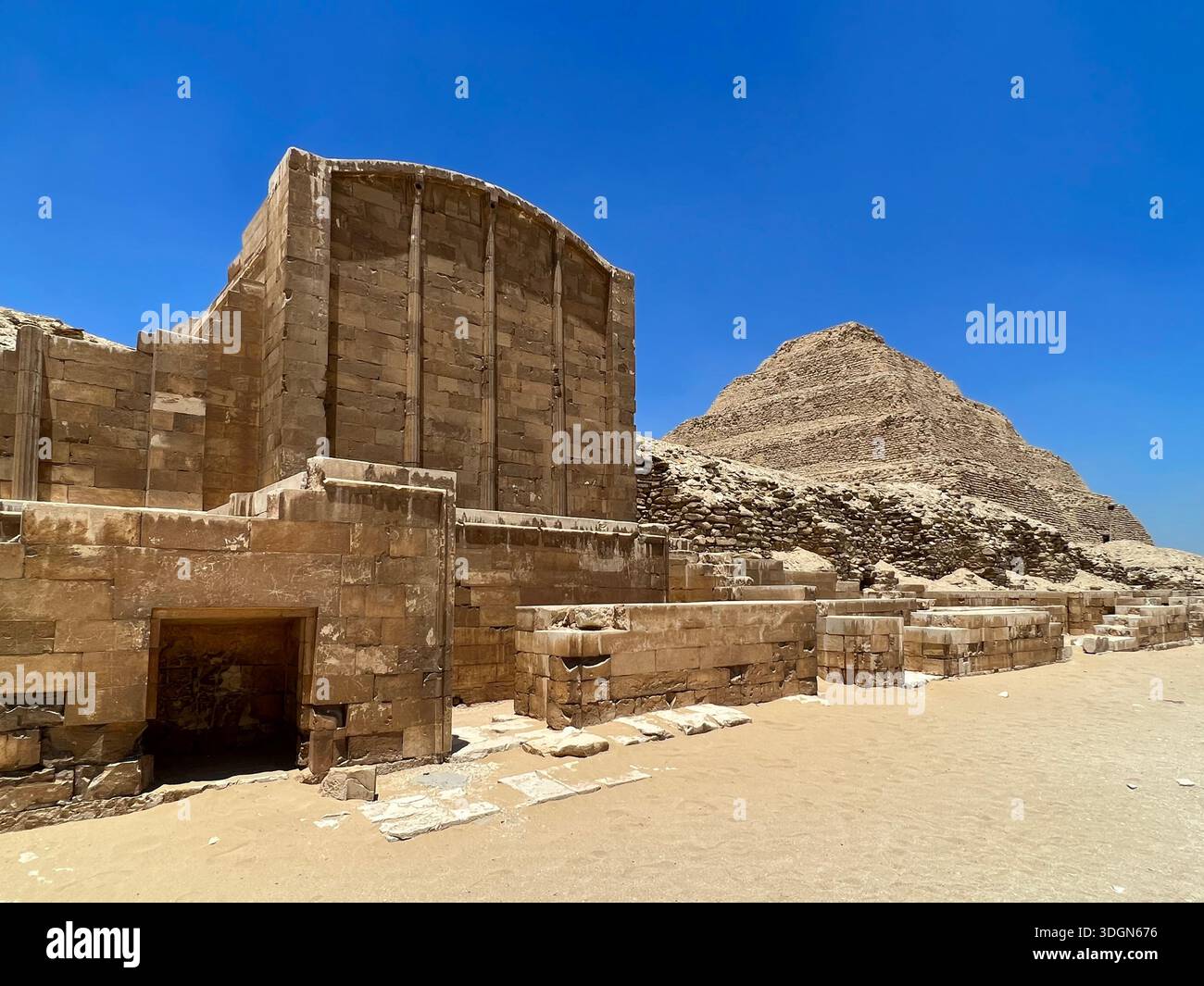 Step pyramid or Pyramid of Djoser mortuary complex, Old Kingdom period ...