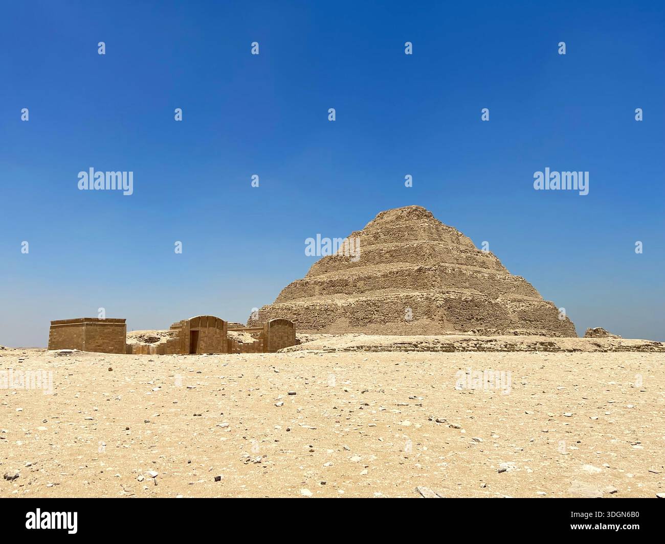 Step pyramid or Pyramid of Djoser, Old Kingdom period, Saqqara, Egypt ...