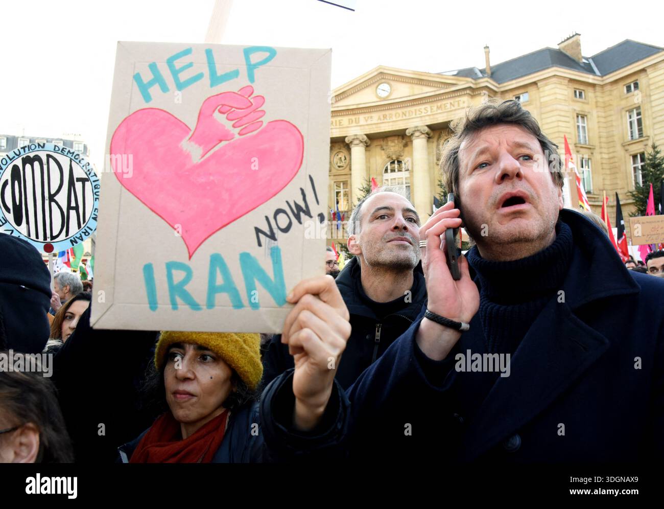 Paris, France. 17th Jan, 2026. Raphael Glucksmann during Demonstration ...