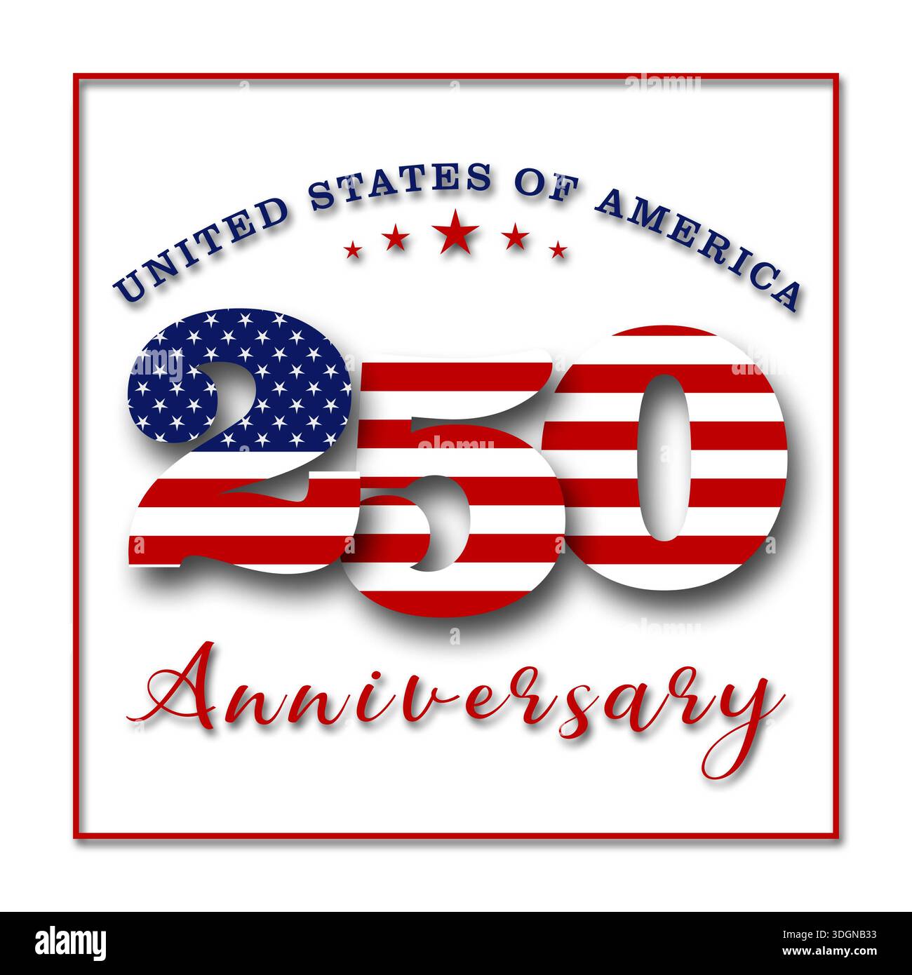 United States of America 250 anniversary - banner with american colors ...