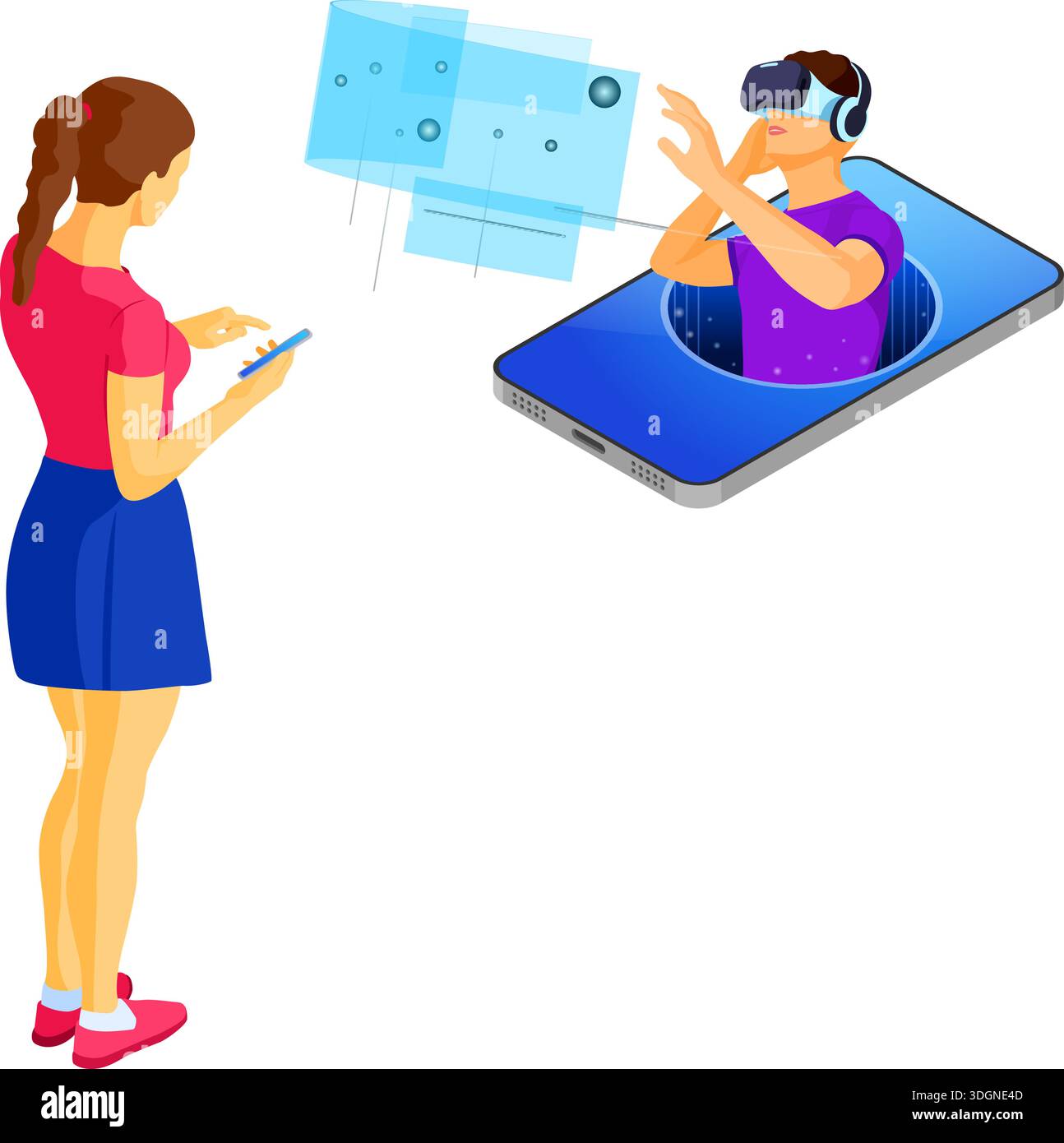 Virtual reality center Stock Vector Images - Alamy