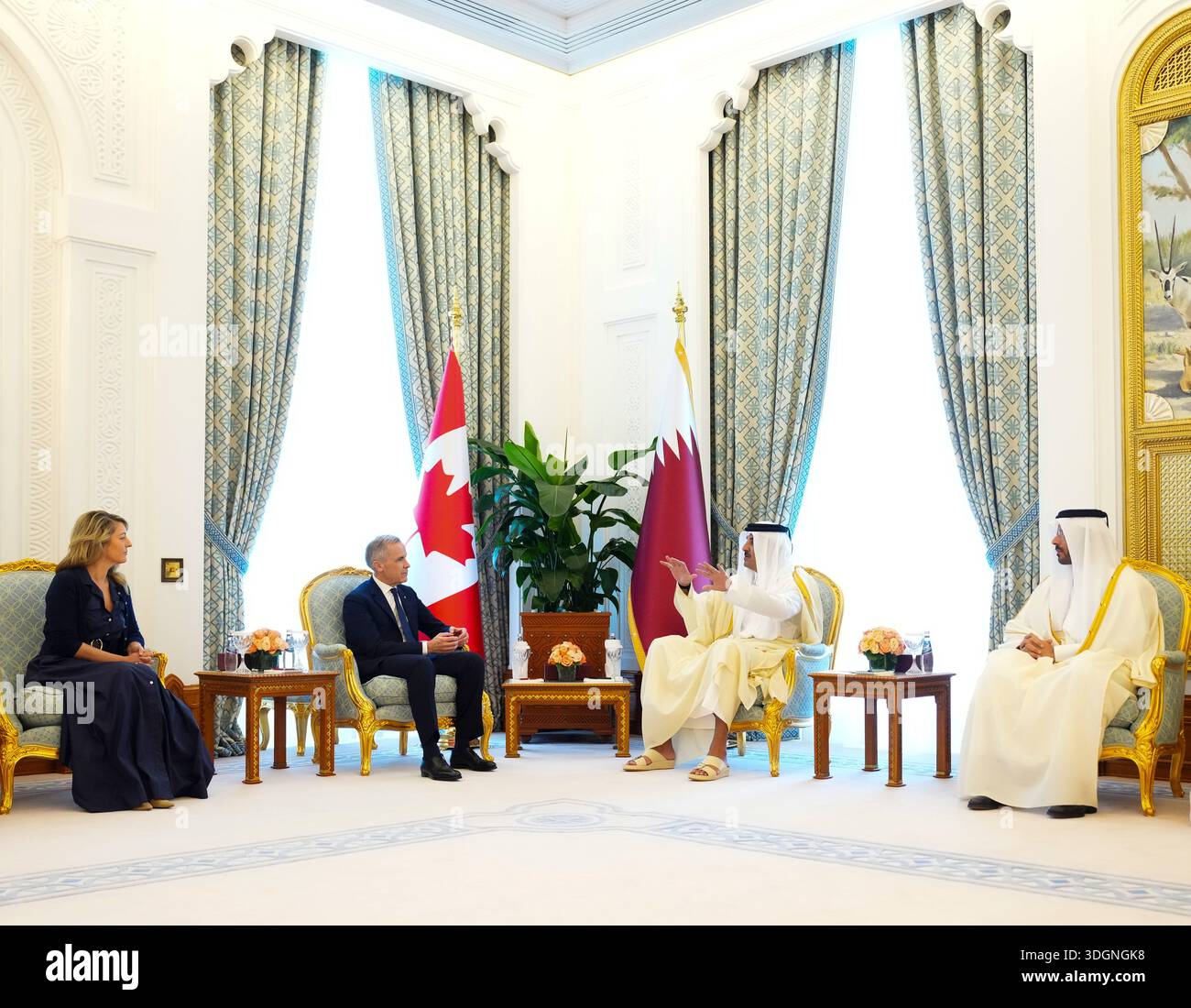 Doha, Qatar. 18th Jan, 2026. Prime Minister Mark Carney takes part in a ...