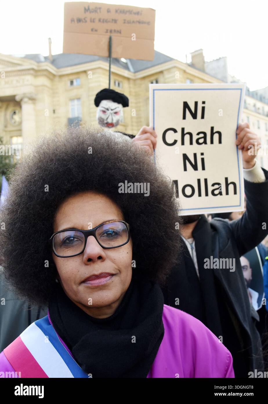 Paris, France. 17th Jan, 2026. Audrey Pulvard durind demonstration ...