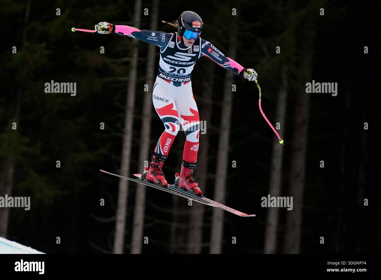 France's Camille Cerutti speeds down the course during an alpine ski ...