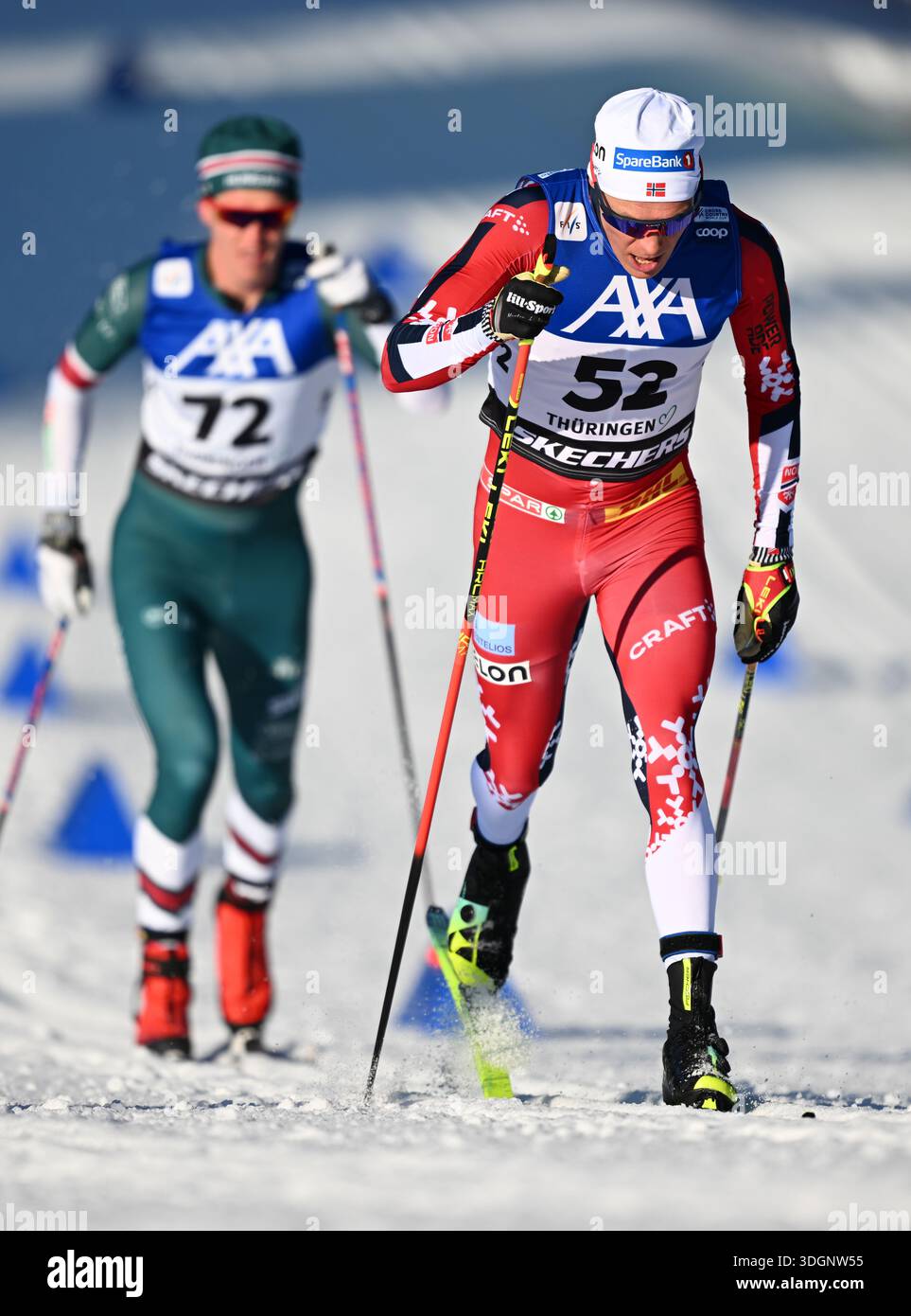 Norway's Martin Löwström Nyenget competes during a nordic combined, men ...