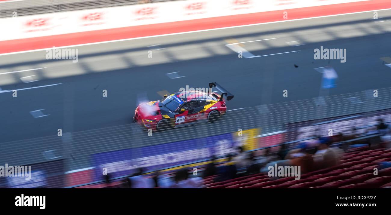 The BMW M4 GT3 EVO of Paradine Competition (#991) is seen racing during ...