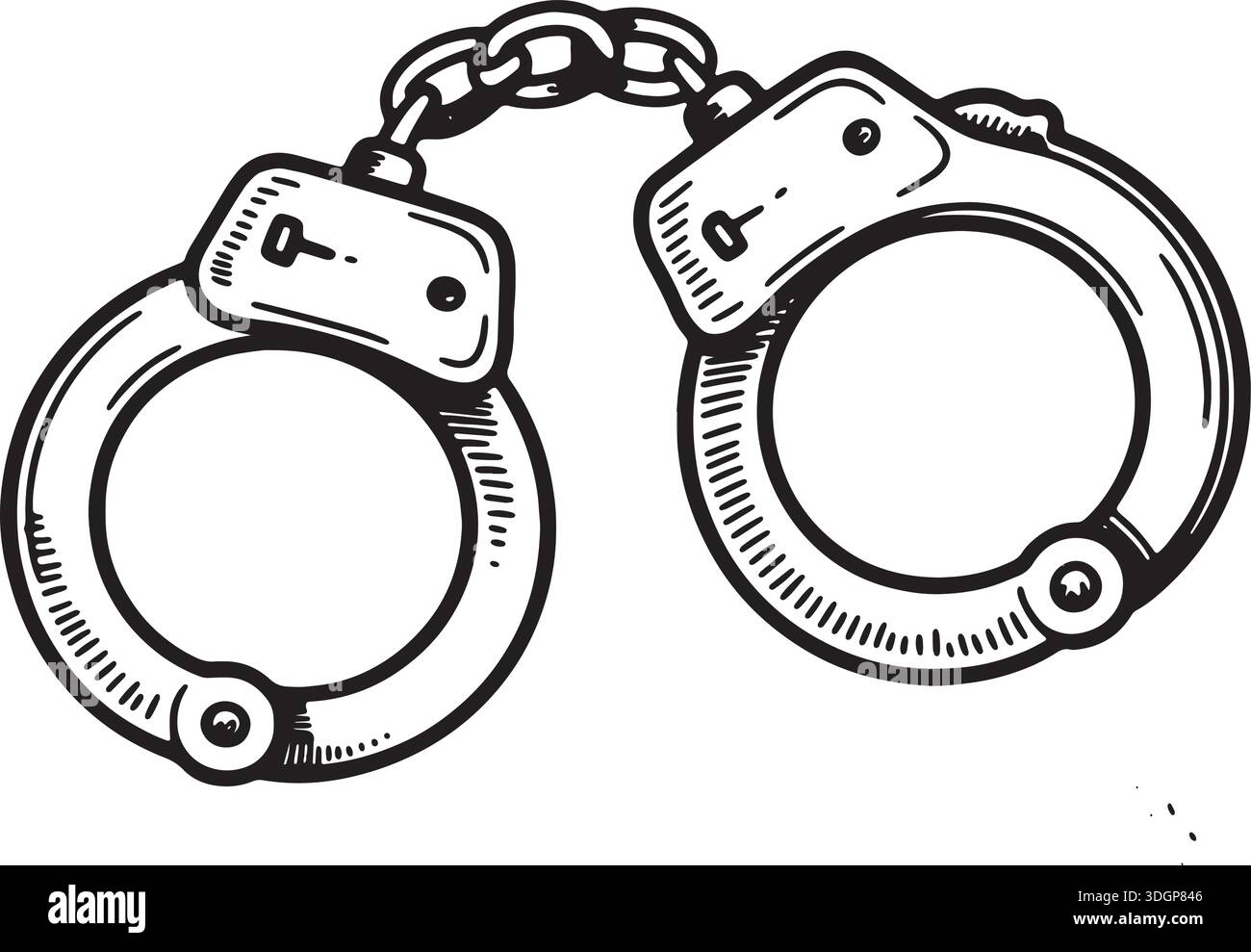 Metal Handcuffs Symbol Law Enforcement Design - Handcuff Restraint Icon ...