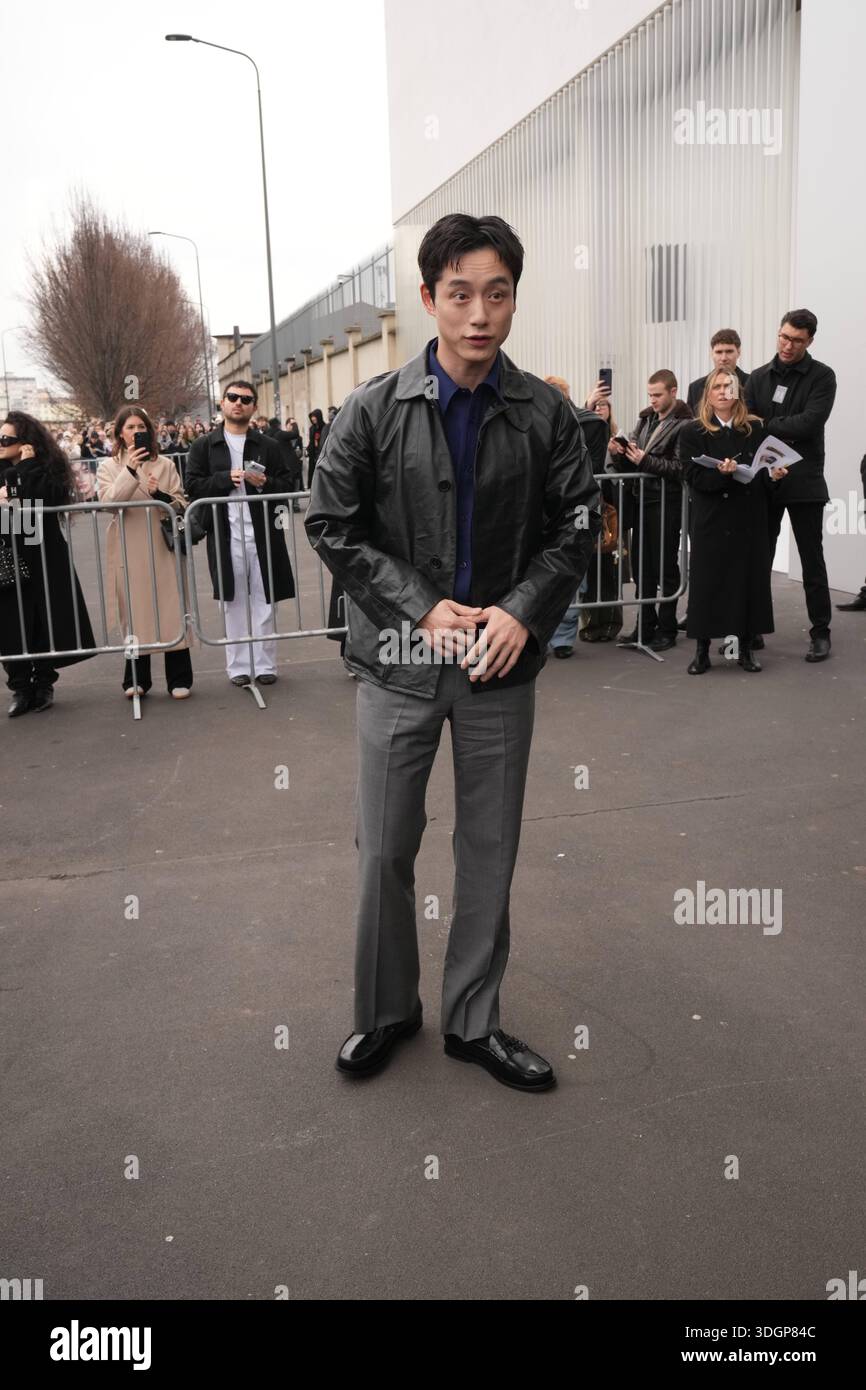 Kentaro Sakaguchi arrives at the Prada Fall/Winter 2026-2027 Men's ...