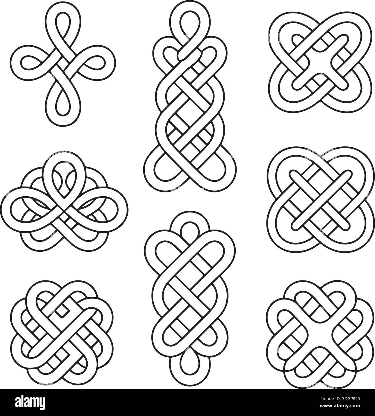 Celtic Knot Pattern Symbols Black Outline - Traditional Celtic Knots ...