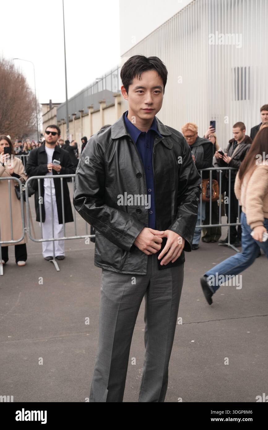 Kentaro Sakaguchi arrives at the Prada Fall/Winter 2026-2027 Men's ...