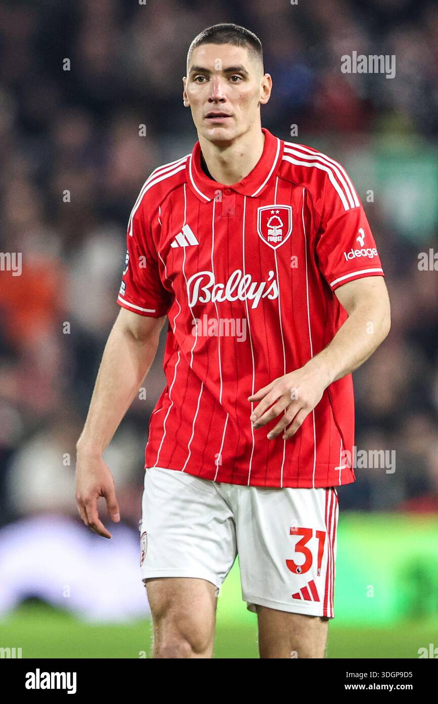 Nikola Milenkovic of Nottingham Forest during the Premier League match ...