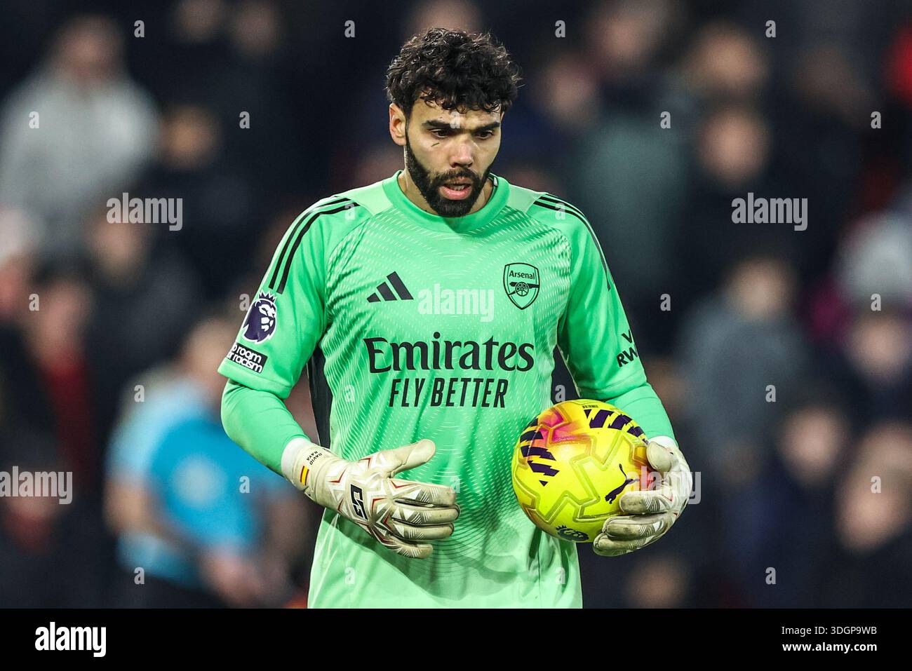 Arsenal goalkeeper David Raya during the Premier League match ...