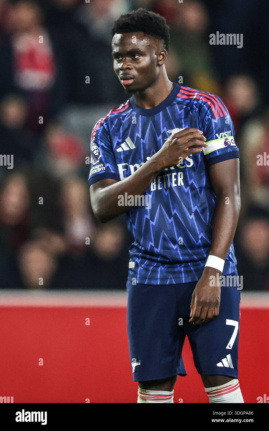 Bukayo Saka of Arsenal during the Premier League match Nottingham ...