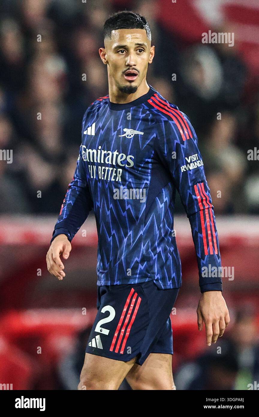 William Saliba of Arsenal during the Premier League match Nottingham ...