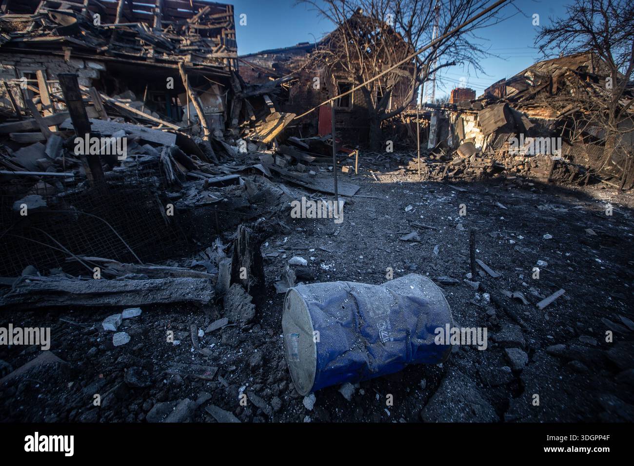 Sumy, Sumy, Ukraine. 18th Jan, 2026. Damage and destroyed houses in ...