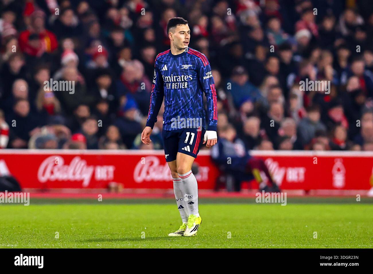 Gabriel Martinelli of Arsenal during the Nottingham Forest v Arsenal ...