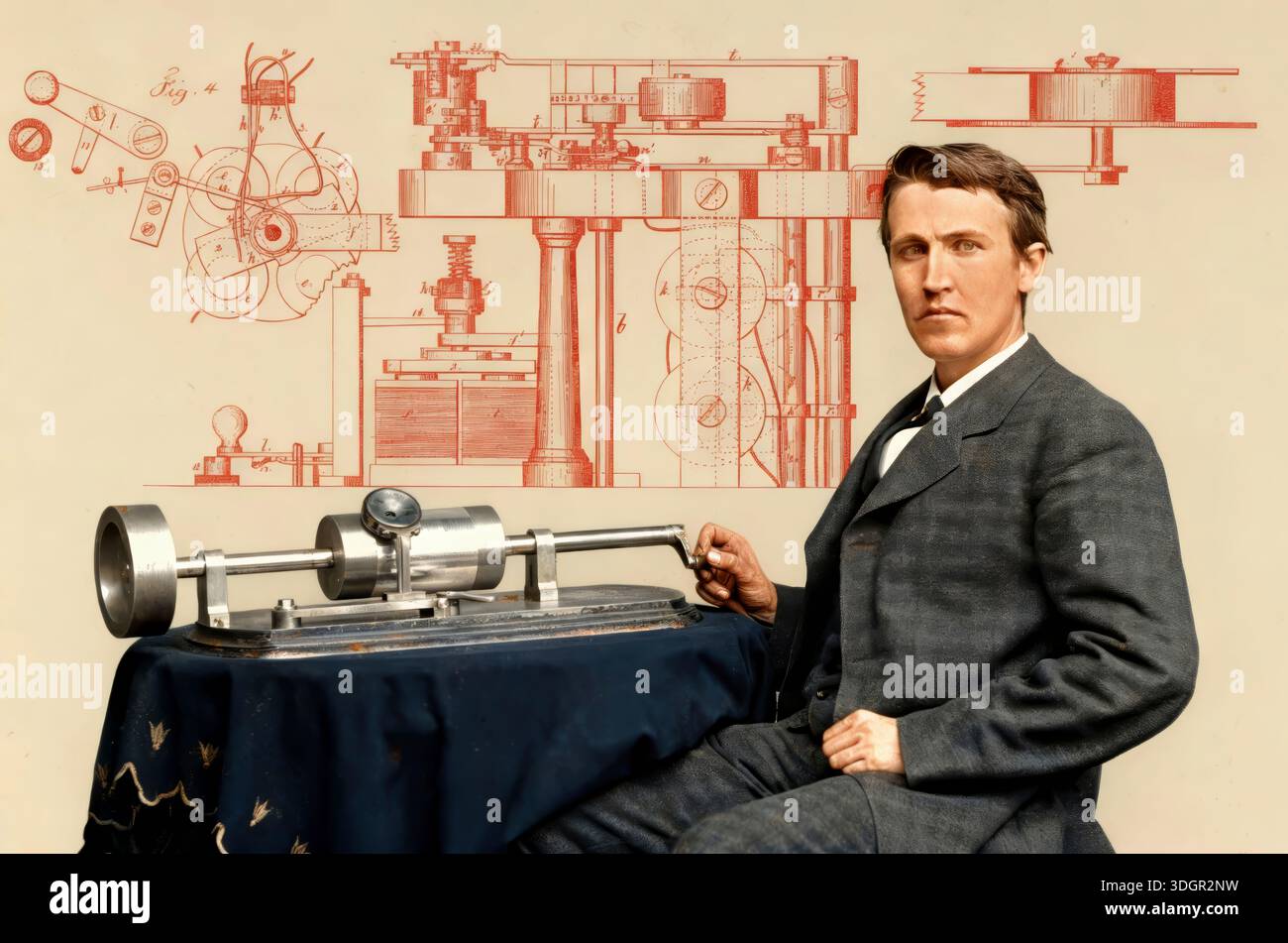 Thomas Alva Edison, 1847 - 1931, American inventor, Telegraph Apparatus ...