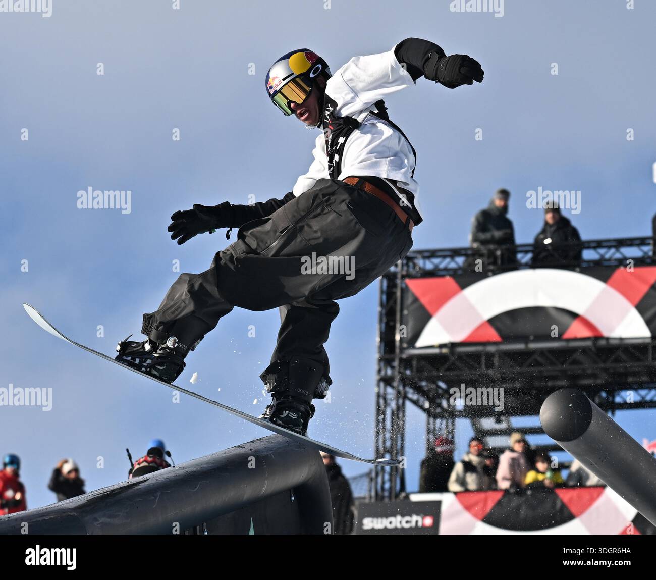 Allemand Romain of France performs during the men's snowboard ...