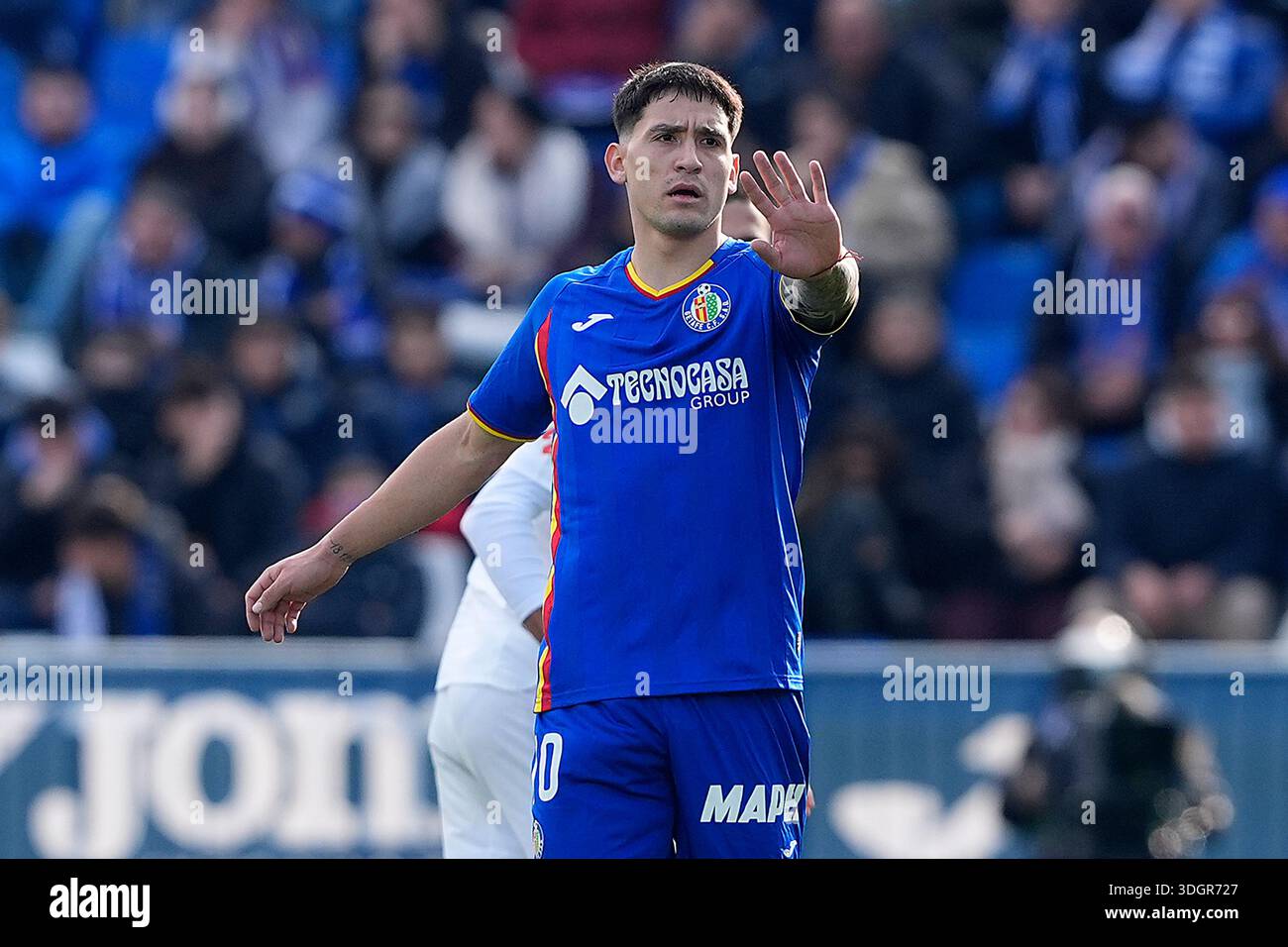 Getafe CF's Martin Satriano during La Liga match. January 18, 2026 ...