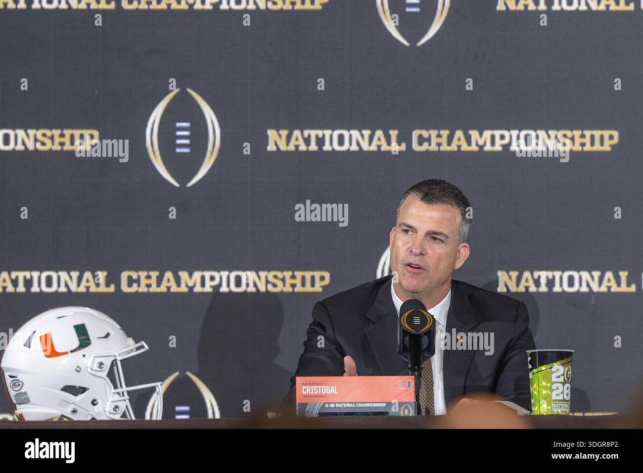 Miami, FL USA: University of Miami Hurricanes head coach Mario ...