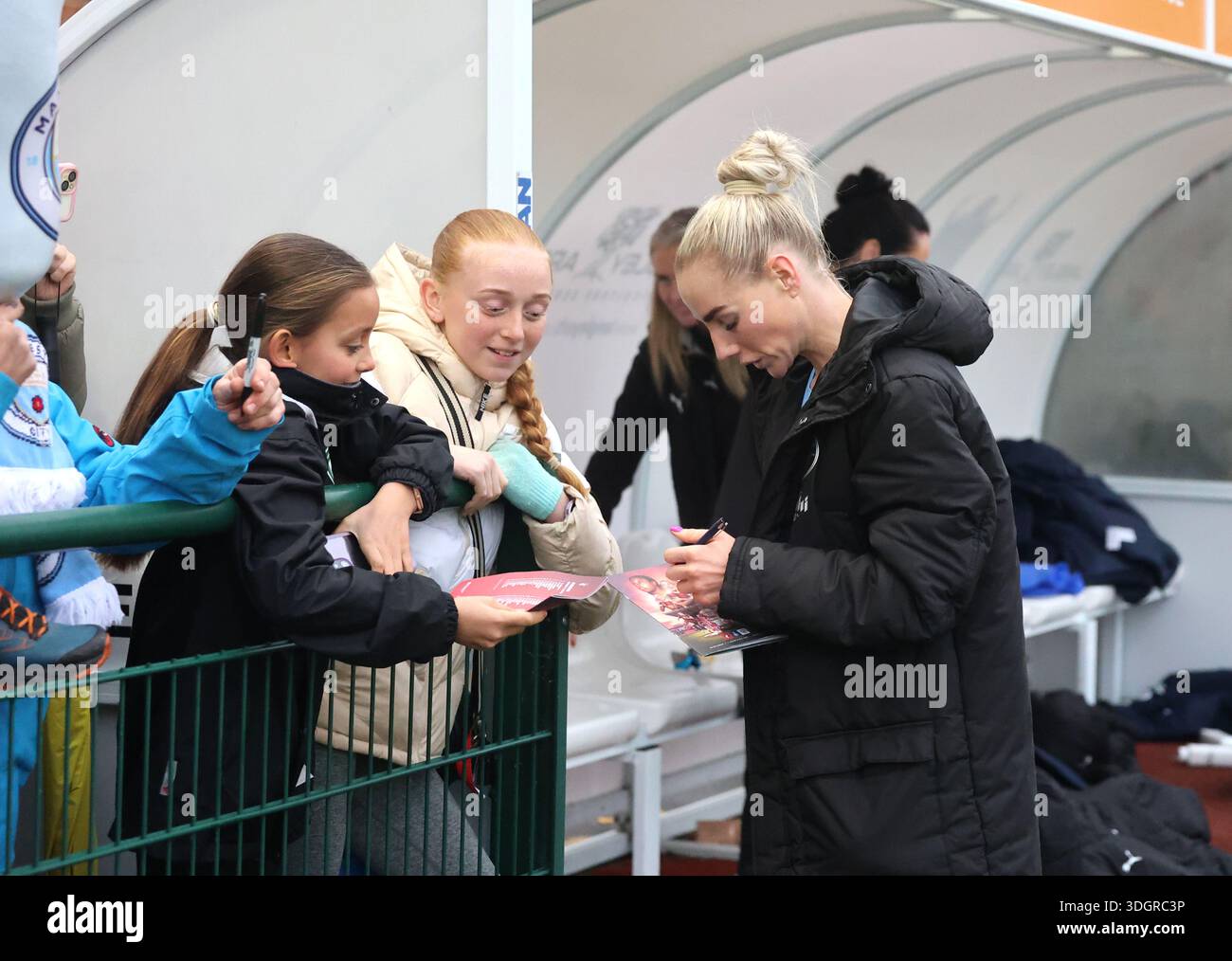 Manchester City's Alex Greenwood with fans following the Adobe Women's ...