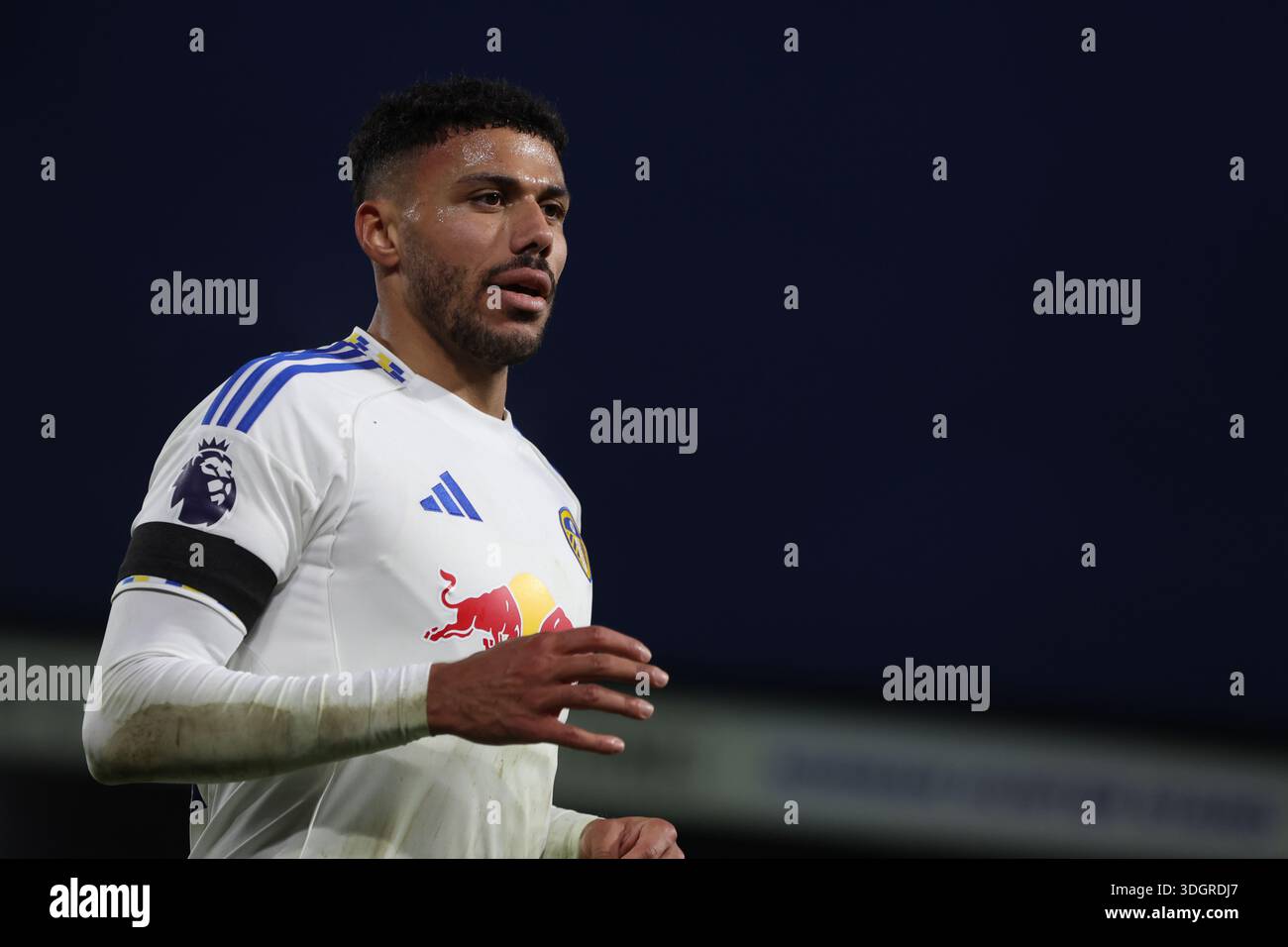 Leeds, UK. 17th Jan, 2026. James Justin of Leeds United in action with ...