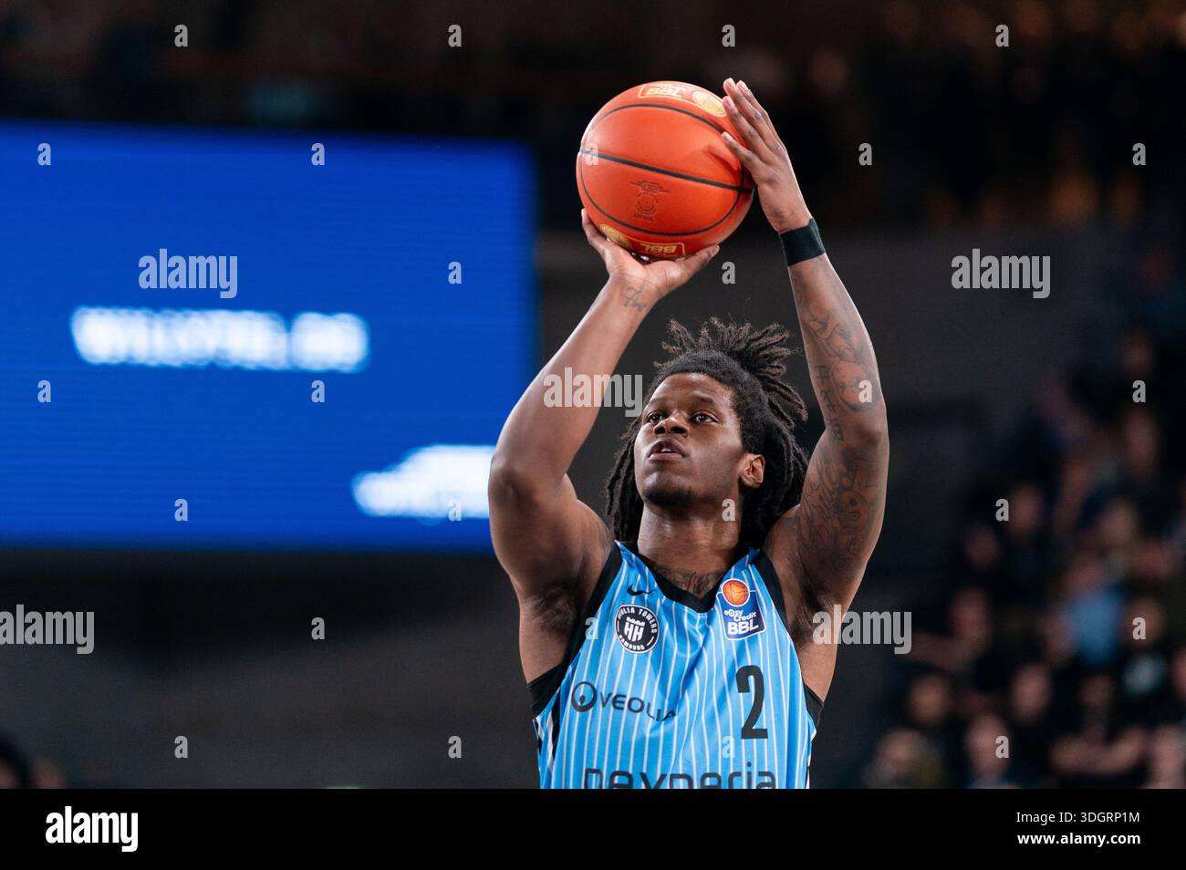 Leonard Thorpe Jr. (Veolia Towers Hamburg, #02) at the free throw, GER ...