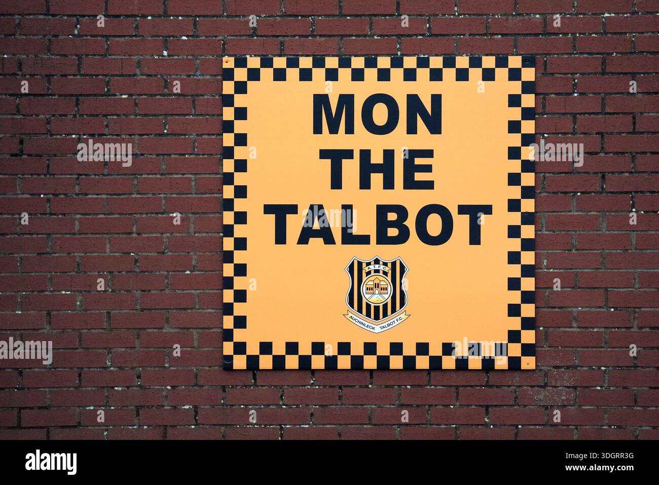 A sign saying 'Mon The Talbot' outside the stadium before the Scottish ...
