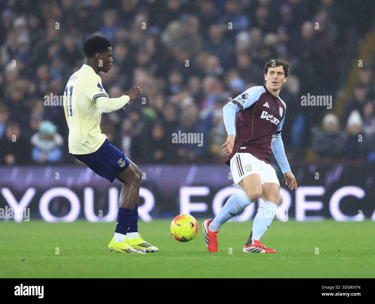 Birmingham, England, 18th January 2026. Pau Torres of Aston Villa (r ...