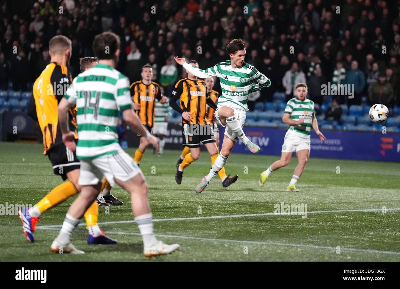 Celtic's Johnny Kenny attempts a shot towards goal during the Scottish ...