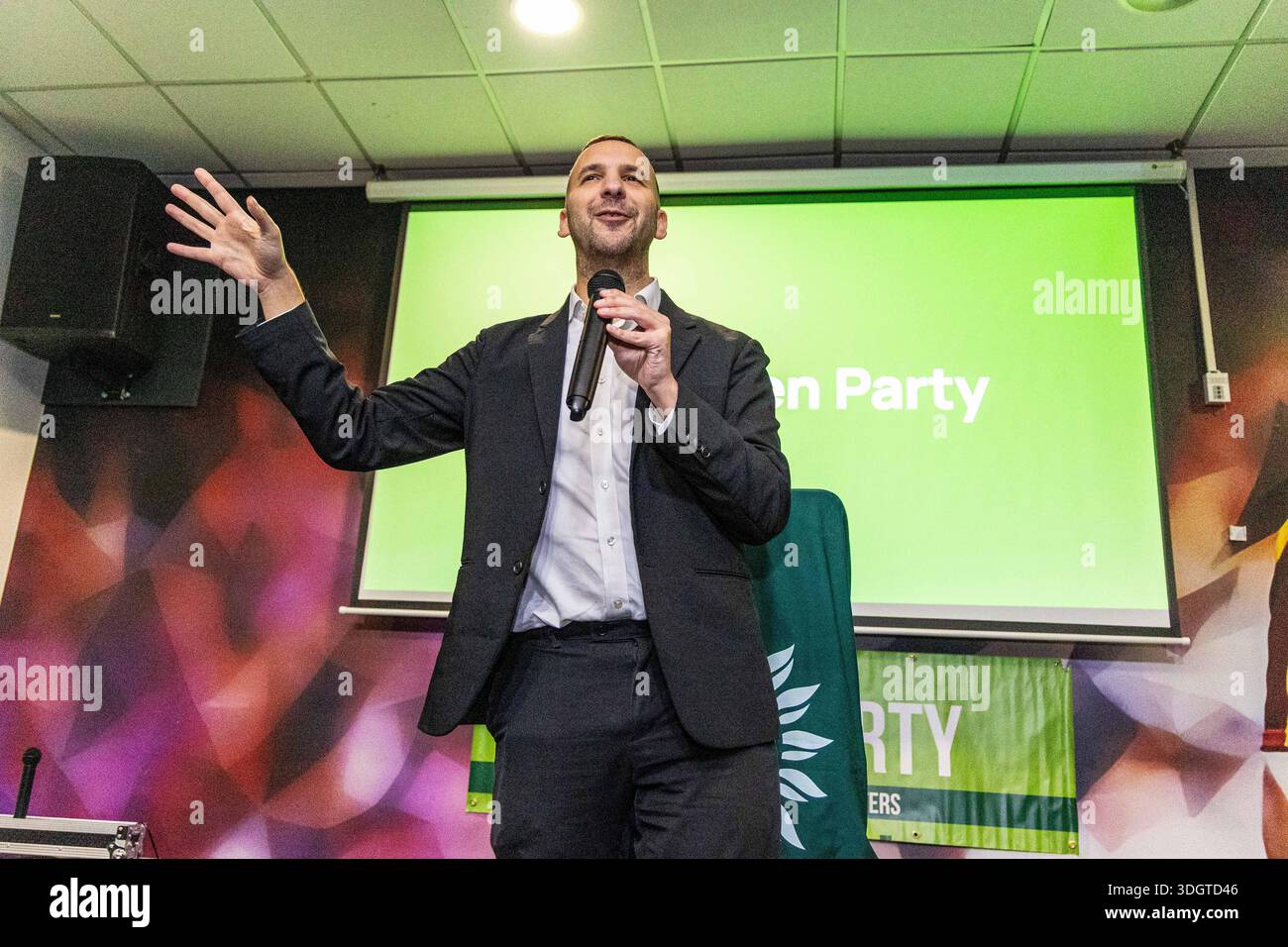 Bradford, UK. 18th Jan, 2026. Leader of the Green Party Zack Polanski ...