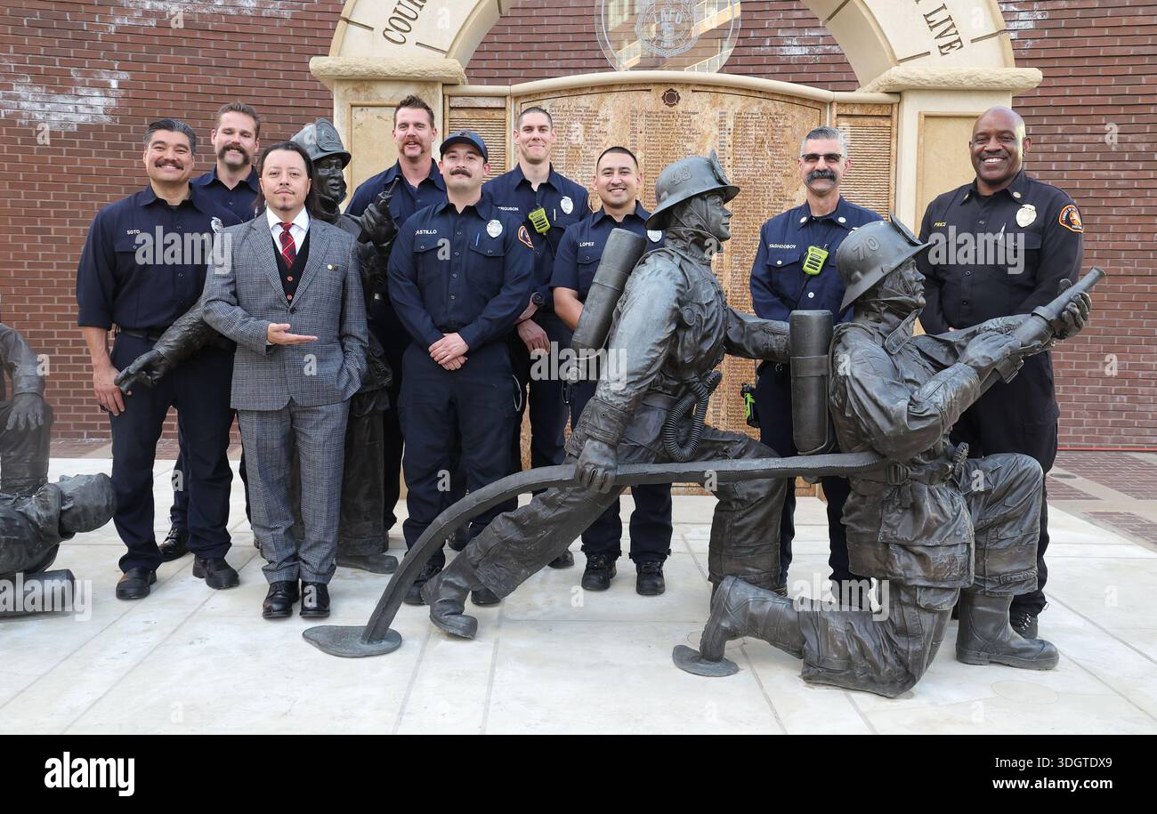 17 January 2026 - Los Angeles, California -Carlos Ramirez, Firemen from ...
