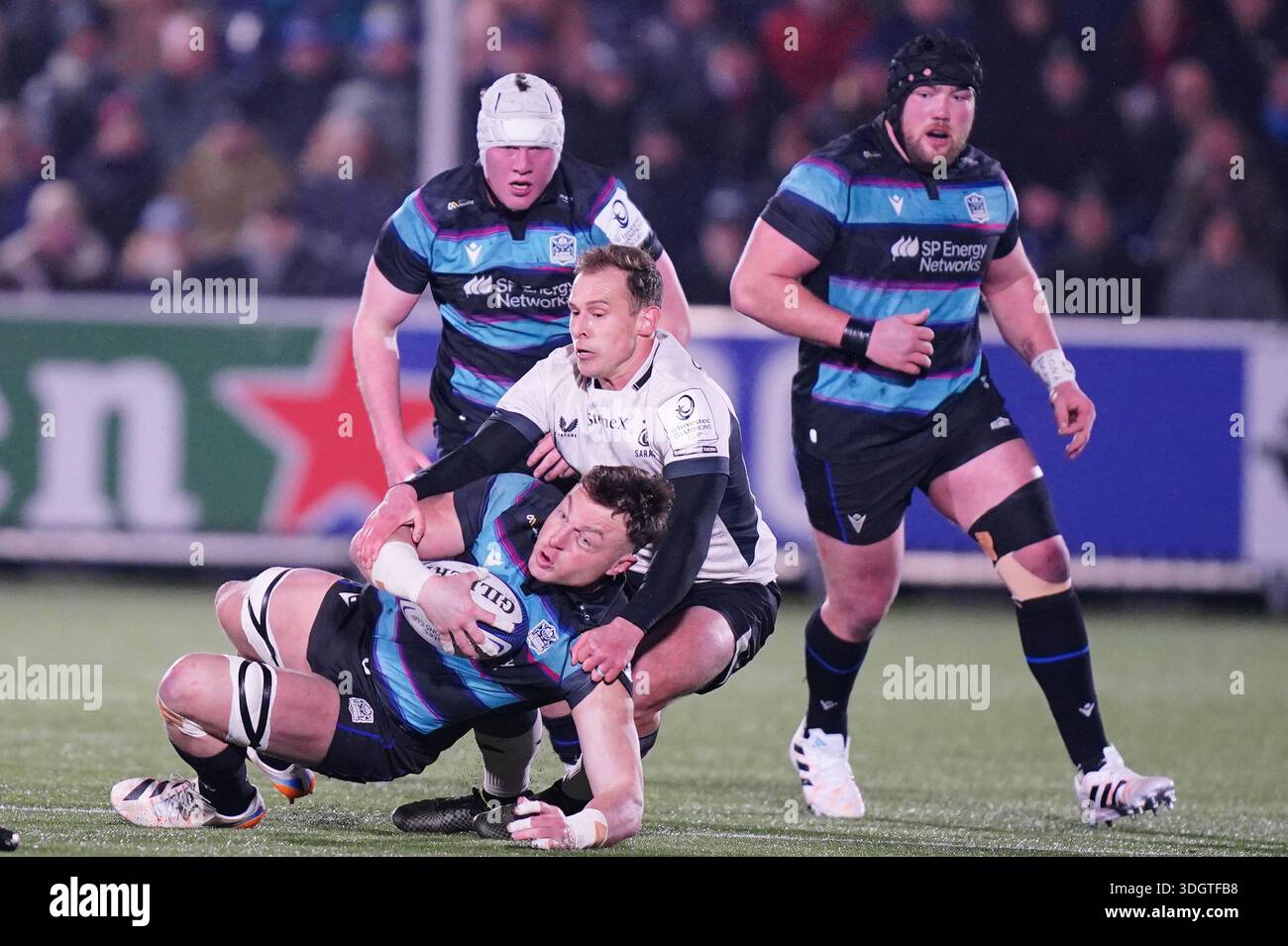 Glasgow Warriors' Jack Dempsey with the ball during the Investec ...