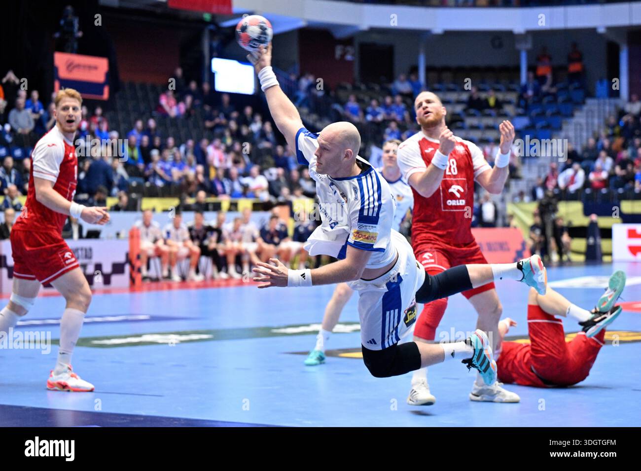 Iceland's Arnar Arnarsson scores during the European Championship ...