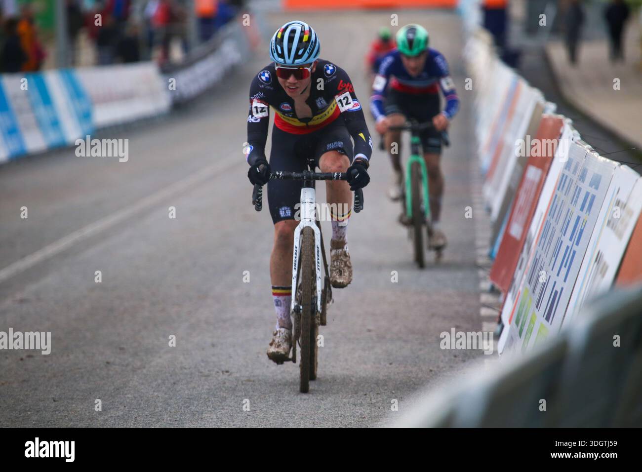 Benidorm, Spain, January 18, 2026: Belgian cyclist Jari Van Lee (12, L ...