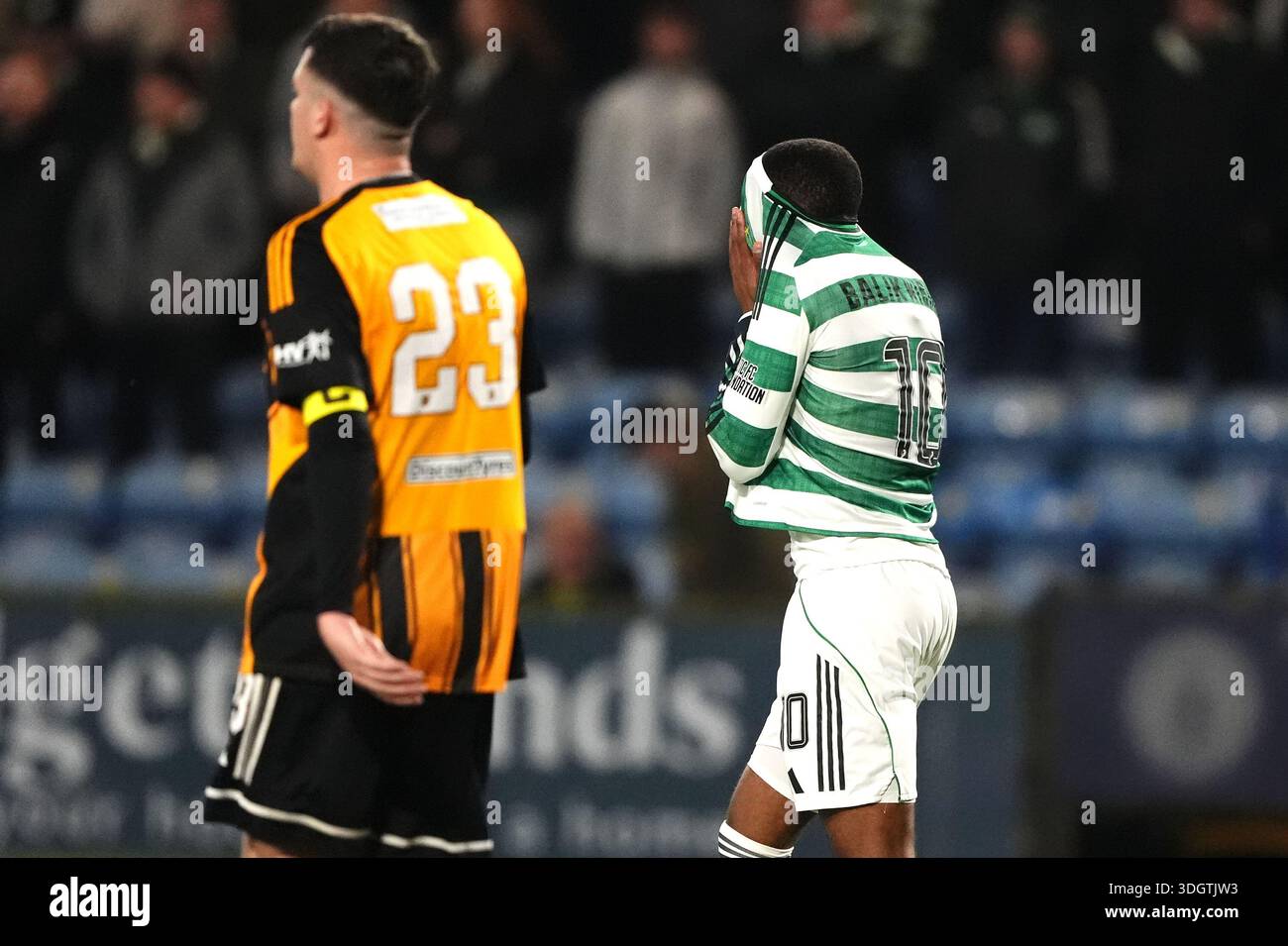 Celtic's Michel-Ange Balikwisha (right) rues a missed chance during the ...
