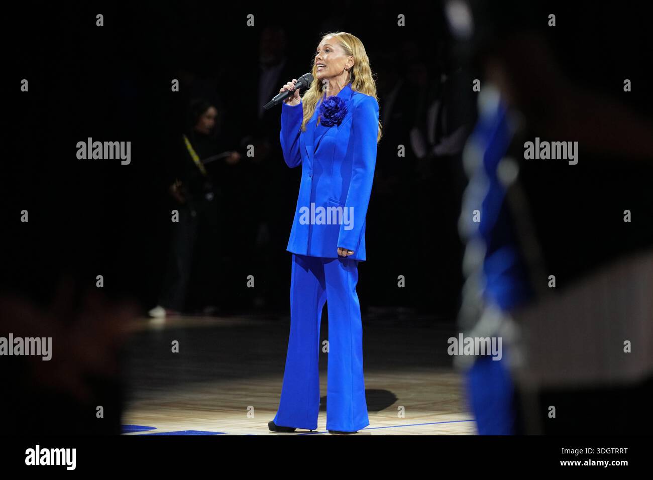 Vanessa Williams sings before an NBA basketball between the Memphis ...