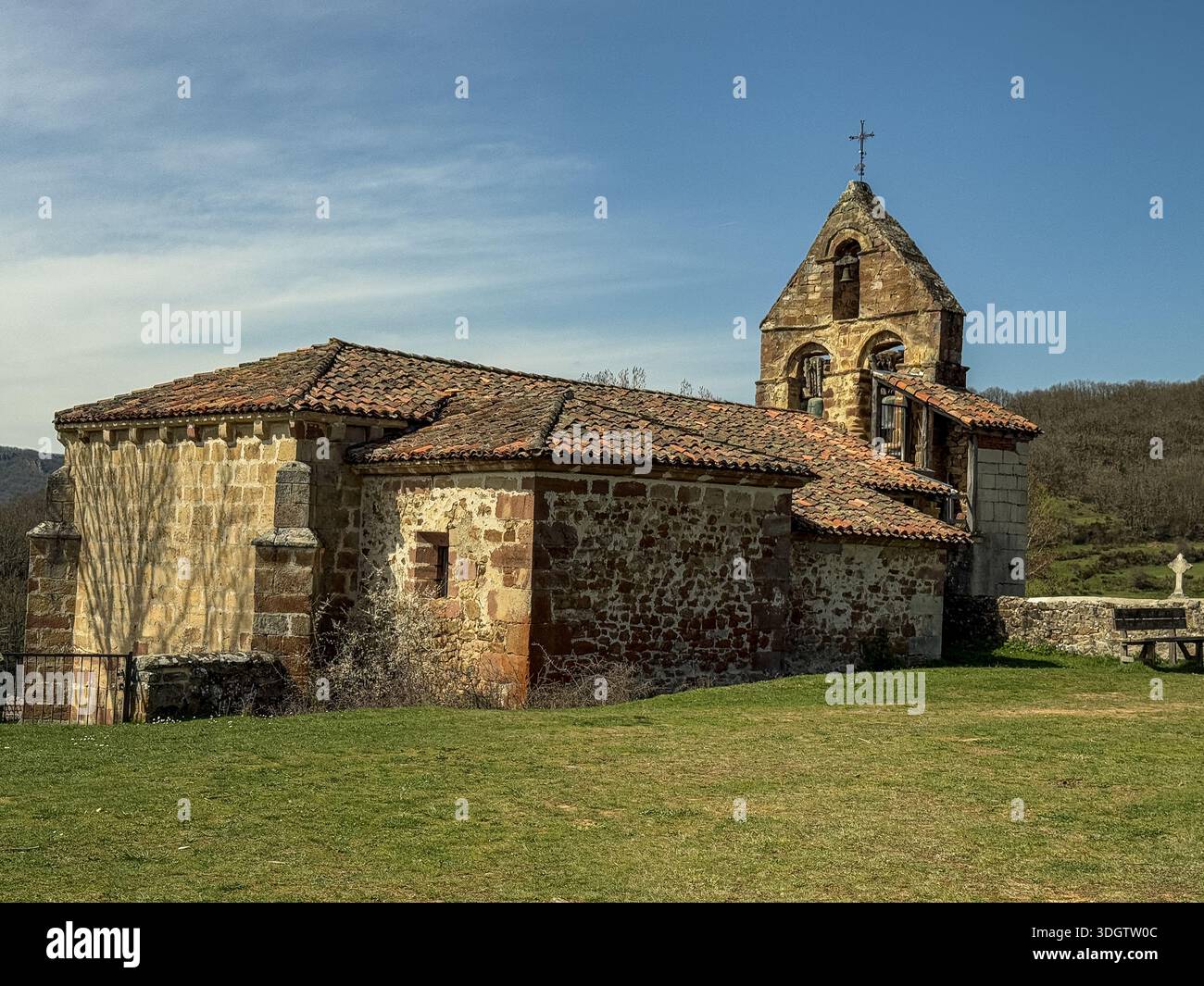 Church of the Assumption with bell gable in Estalaya, Palencia ...