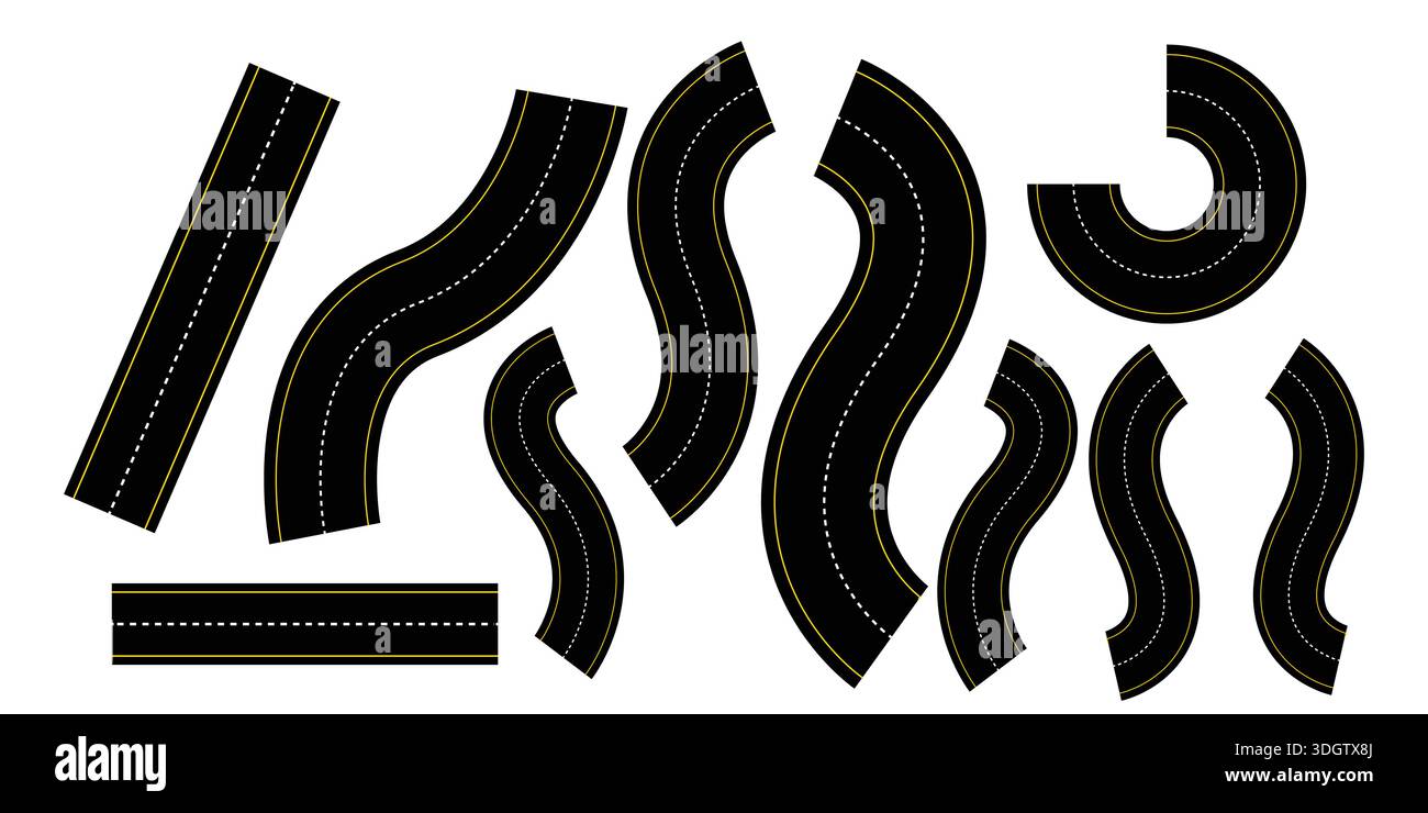 Asphalt road centerline Stock Vector Images - Alamy